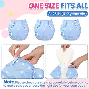 18 Pcs Baby Cloth Diapers Adjustable Reusable One Size Washable Nappy Covers Baby Cloth Pocket for Newborn Toddlers Boys Girls 8-25 Pound (No Inserts)