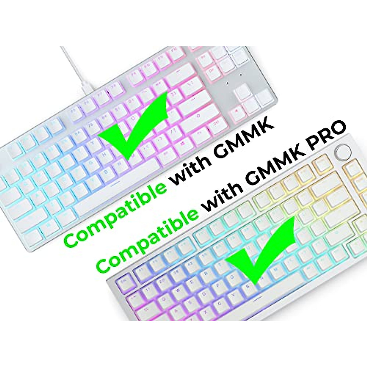 Glorious Aura V2 (White) - PBT Pudding Keycaps for Mechanical Keyboards - ANSI (US), ISO Compatible - Supports Full Size, TKL, 75%, 60% Layouts