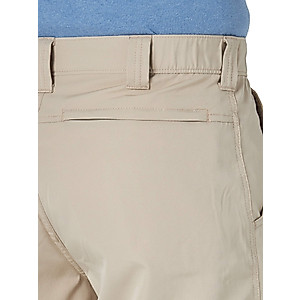 Wrangler Authentics Men's Performance Side Elastic Utility Short, Desert Sand, 36