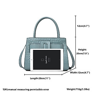 JESSWOKO Luxury Blue Leather Crossbody Bags Crocodile Texture Shoulder Purse Unique Buckle Designer Handbags Love Gifts for Her Trendy Satchel Bag for Women