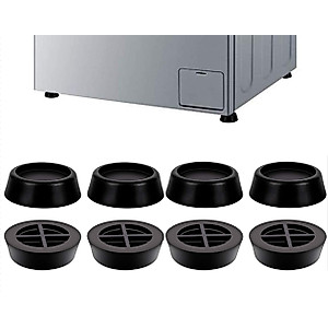 8PCS Washer Dryer Stabilizer Pads Antivibration and Anti-Walk Pads - Anti Vibrant Pad- Excludes Walking Feet Reduces Vibration as Washing Machine Mat Pan Tray Stand Stabilizer Pedestal