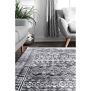 nuLOOM Frances Moroccan Area Rug, 4' x 6', Grey