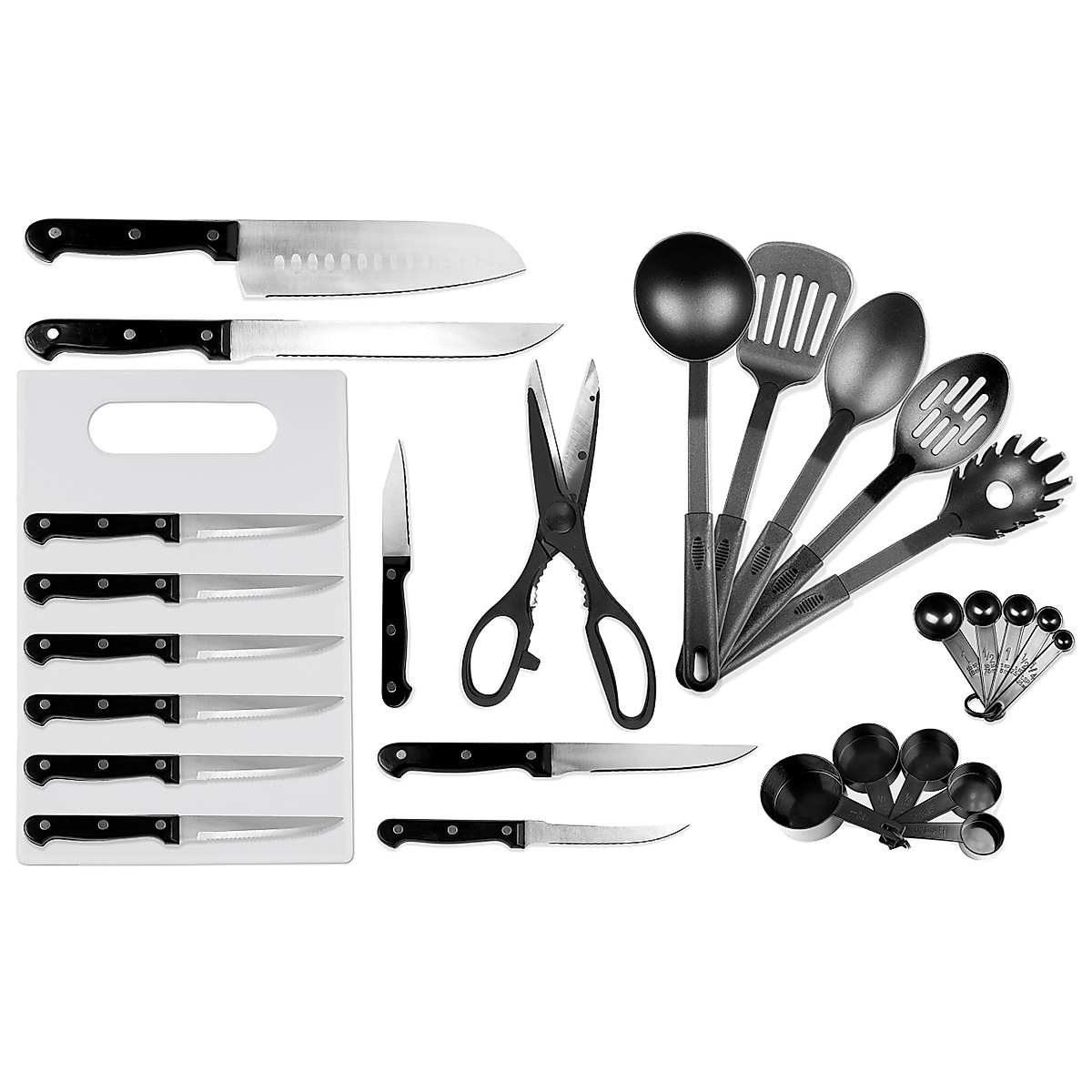 Imperial Home 29 Pc Kitchen Knife Set with Holder, Cutlery Set, Home Essentials, Kitchen Knives, Cooking Knives with Block, Stainless Steel, Chef Knife for Cutting, Slicing, Cooking, Chopping, etc.