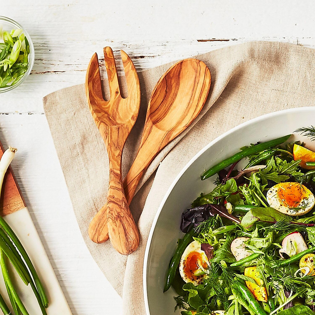 Sur La Table Italian Olivewood Salad Hands, Set Of 2, Tan