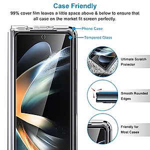 LYWHL [2-Pack for Samsung Galaxy Z Fold 4 Screen Protector, HD Clear Tempered Glass Protector Film for Galaxy Z Fold 4 5G 6.2 Inch, Anti Scratch Bubble Free Case Friendly Easy Install - Transparent