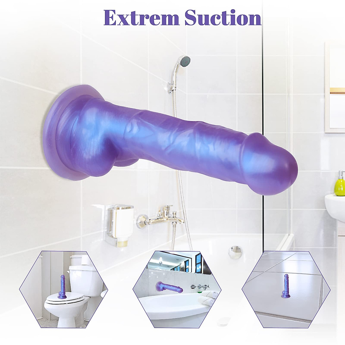Realistic Dildo for Beginners, 6.5" Small Jelly Dildo with Suction Cup for Hands-Free Play, Body-Safe Material Dildos Adult Sex Toys for Women, Lifelike Dong for Vaginal G-spot and Anal Sex Blue