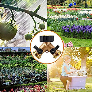 Heavy Duty Garden Faucet Splitter Hose Splitter with Shut-Off Valves Garden Hose Splitter Y Splitter Connect Faucet for Outdoor Garden Irrigation Watering Suitable for All American Thread 3/4