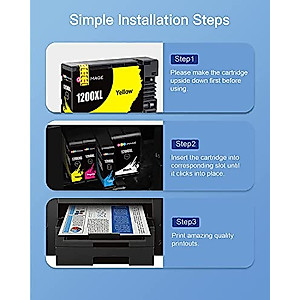 GPC Image Compatible Ink Cartridge Replacement for Canon maxify 1200 Ink cartridges, PGI-1200 XL for MAXIFY MB2720 MB2320 MB2700 MB2120 MB2020 Printer (2 Black, Cyan, Magenta, Yellow, 5 Pack)