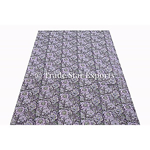 Trade Star 3 Yard Block Print Dressmaking Fabric 100% Cotton Floral Print Fabric for Sewing Crafting Ethnic Running Natural Dye Sanganeri Indian Fabric by The Yard Width 44 Inches (Pattern 4)