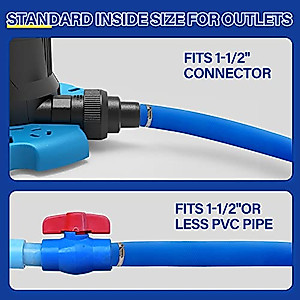 Acquaer 1/2HP Sump Pump, 4060GPH Submersible Clean/Dirty Water Pump with Adjustable Float Switch for Garden Pool,Basement, Flooded House , Hot Tub and Irrigat&Acquaer 1-1/2" x 50 FT Pool Backwash Hose