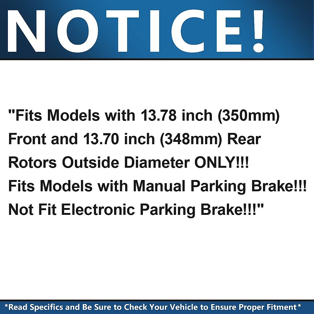 Detroit Axle - 6 Lugs Brake Kit for 12-20 Ford F-150 [with Manual Parking Brake] Ceramic Brakes Pads 2012 2013 2014 2015 2016 2017 2018 2019 2020: 13.78'' inch Front and 13.70'' inch Rear Brake Rotors
