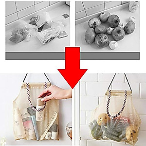 LERTREE 5PCS Breathable Hanging Mesh Bag, Kitchen Storage Holder Bags for Potatoes, Onions, Garlics, Vegetables, Fruit