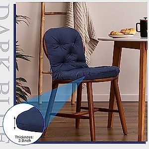 Back Chair Cushion Outdoor Indoor Tufted Seat/Back Chair Cushion Patio Seating Cushions Waterproof Rocking Chair Pads Weather Resistant Patio Chair Cushions for Outdoor(Navy Blue, 2 Pcs)