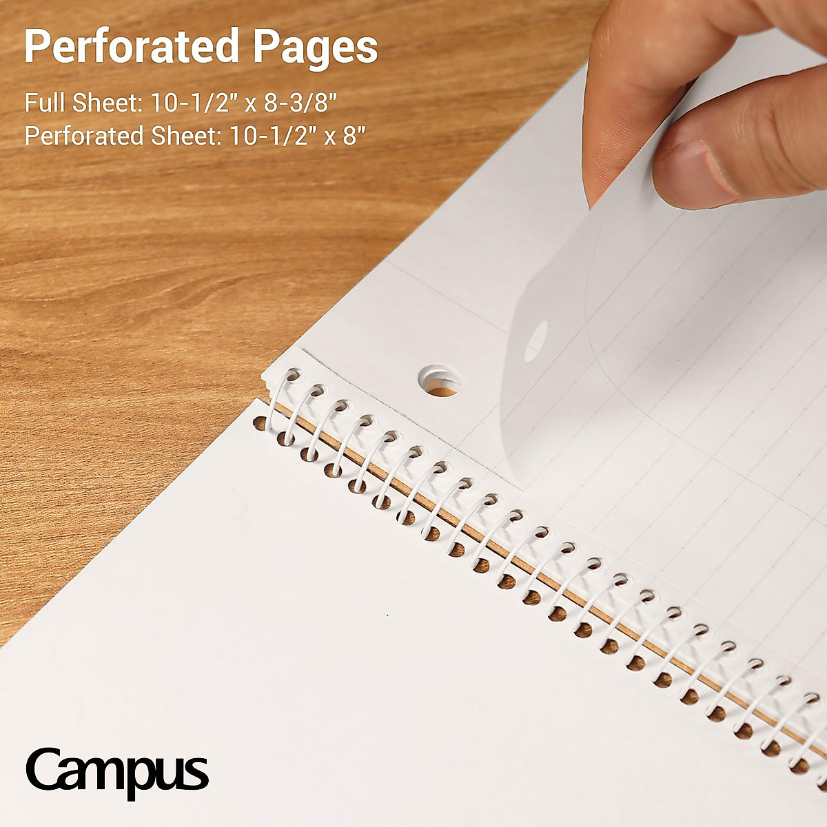 KOKUYO Spiral Notebook, 3 Pack Campus 10-1/2" x 8" Subject Notebooks with College Ruled, 80 Sheets, Pink Blue Green 3 Holes School Spiral Journal for Work Study Note Taking (WSG-SU-400G1×3)