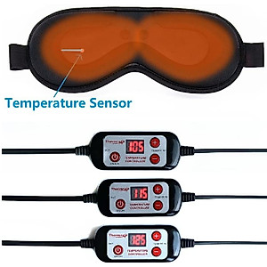Heated Eye Mask, USB Eye Mask for Dry Eyes with Temperatur 105°F 115°F 125°F, far Infrared Therapy