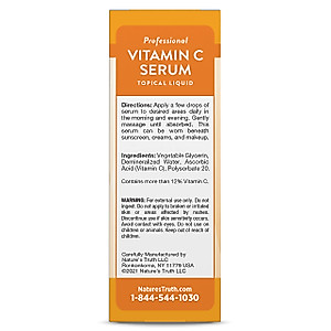 Nature's Truth Vitamin C Serum 2 oz | Oil For Body & Face | Nourishing & Unscented
