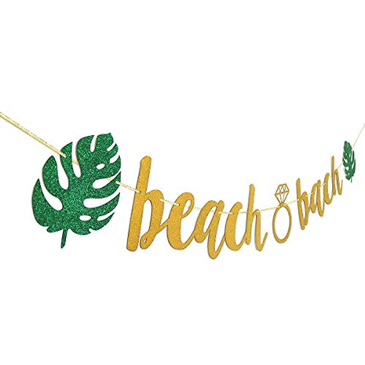 Beach & Bach Banner Sign Garland Pre-Strung for Beach Bachelorette Party Hawaiian Luau Summer Tropical Bach Party Decorations