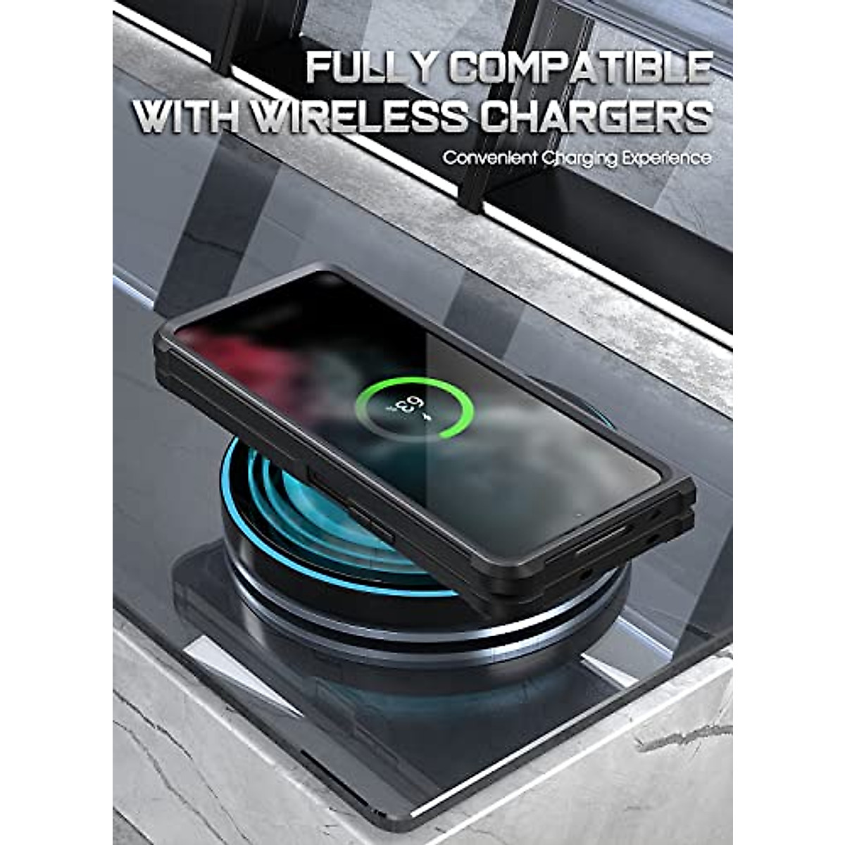 Poetic Guardian Case for Samsung Galaxy Z Fold 4 7.6 Inch,[Mil-Grade Protection] Ultra-Thin Full-Body Hybrid Shockproof Protective Rugged Clear Cover with Built-in Screen Protector, Black/Clear