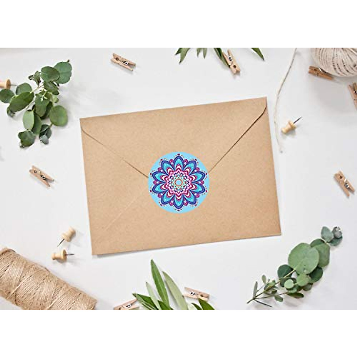 PARTH IMPEX Mandala Stickers Seals Labels - (Pack of 120) 2" Large Round Decals for Wall Laptop Water Bottles Holiday Greeting Cards Gift Envelopes Boxes