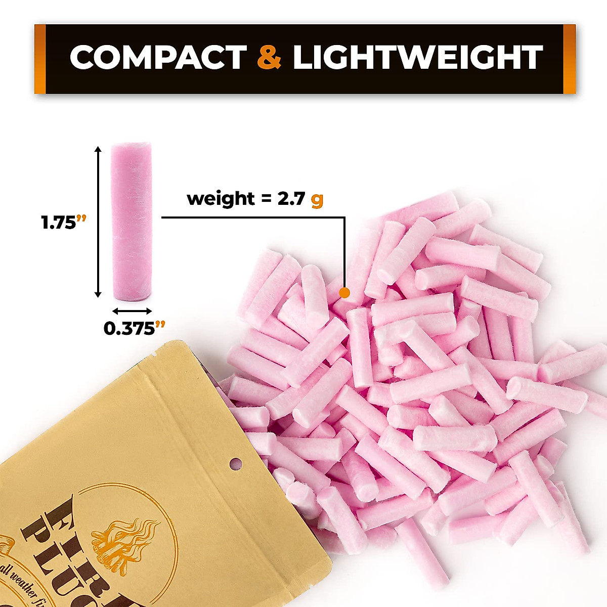 Non-Toxic Waterproof Fire Starters with 5+ Minute Burn for Emergencies, Survival, Campfires, Fire Pits, Grills - Made in The USA - 50 Pack