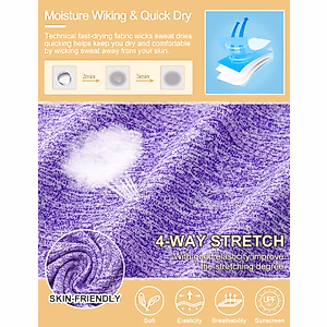 Koscacy Women's Sleeveless Golf Tennis Polo Shirts Zip Up Dry Fit Workout Tank Tops Purple X-Large