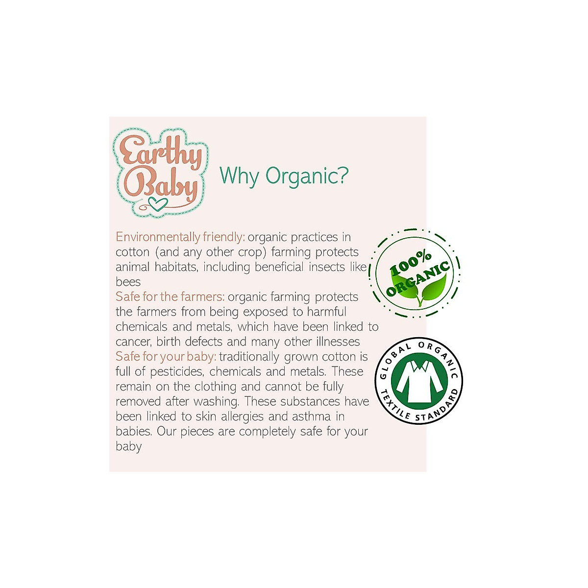 Earthy Baby GOTS Certified 100% Super Soft Organic Pima Cotton Baby Girl Lightweight Hoodie (White, 3-6 months)