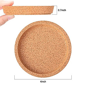 Set of 18 Cork Coasters Bulk 4 Inch Round Lip Cup Holder Leak Proof Cork Coasters for Drinks Reusable Absorbent Cup Coaster for Mugs Coffee Glass Table Desk Party Supplies, Brown
