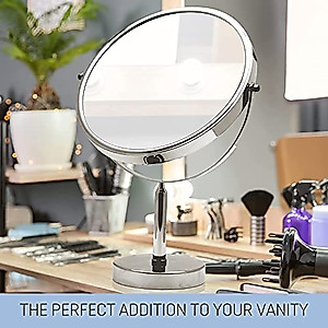 XXLarge Oversized 3X Weak Magnifying Mirror with Stand for Desk, Table, Retail Store Countertop, and Makeup Vanity - Double Sided 3X/1X Magnification - 17" Tall and 11" Wide