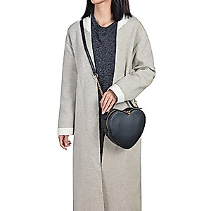 lola mae Heart Shape Satchel Crossbody Purse for women Zip Around Shoulder Bag (Black-759)