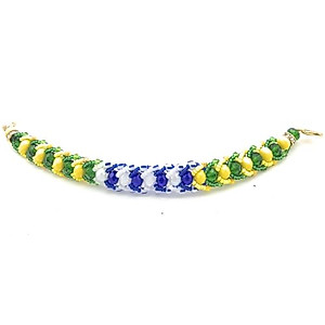 Ilde Tejido de Yemaya/ Orula - Yemaya/ Orula Religious Bracelet, blue, green, yellow, One Size