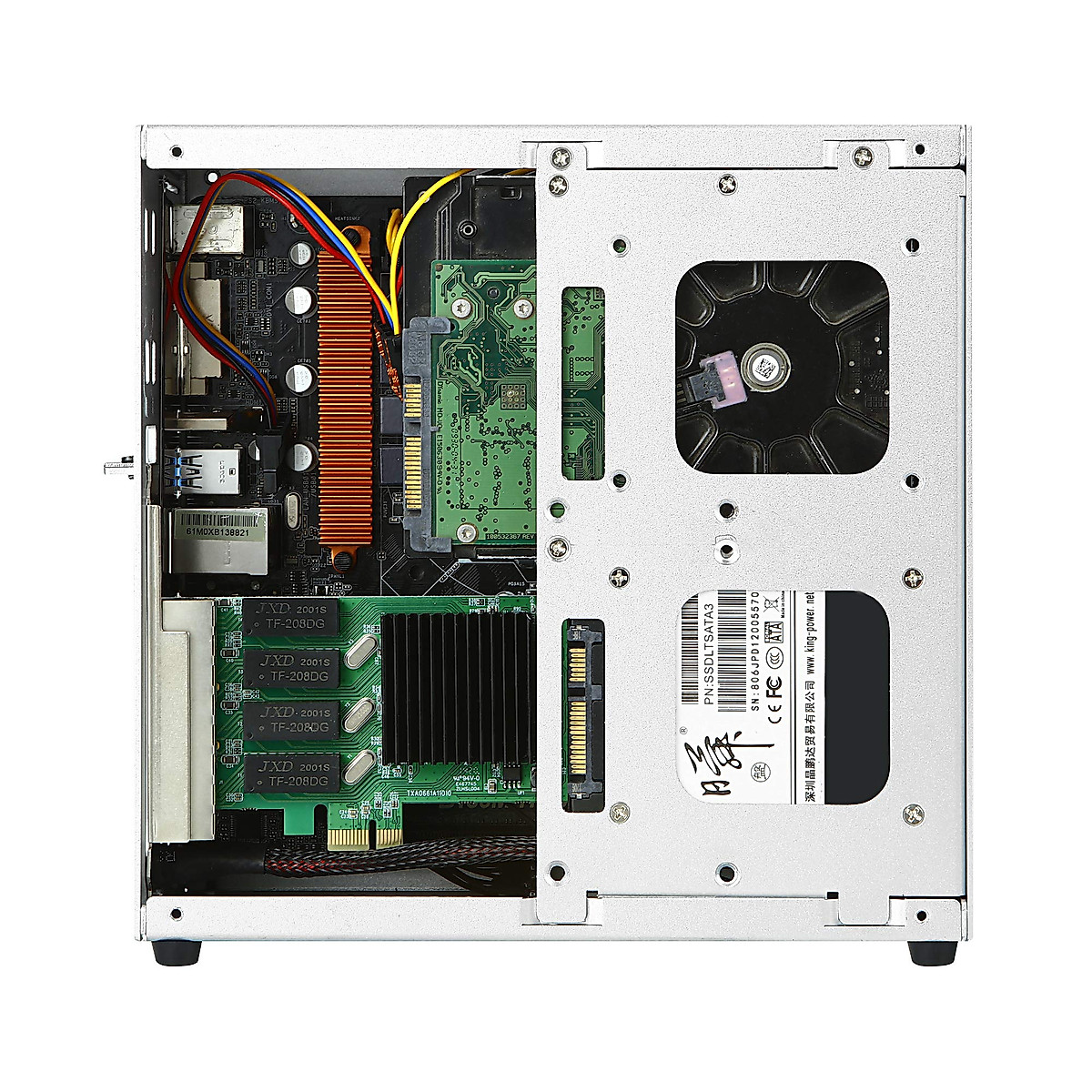 Goodisory SR01 Aluminium Mini-ITX HTPC Soft Router Computer Case Support 6 COM Port (Black)