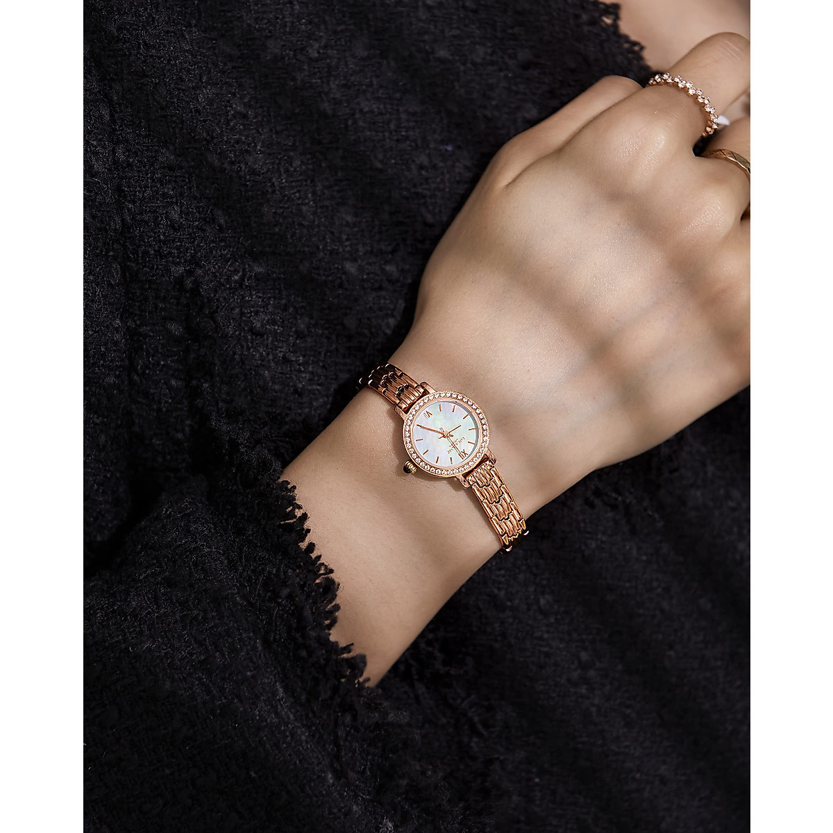 Lola Rose Elegant Women's Dress Watch with Genuine Gemstone, Ladies Multicolor Stainless Steel Bracelet Watch, Classic Gift for Women