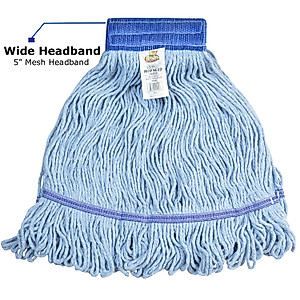 Bristles 3041 Commercial Mop Head Replacement, Looped End, Medium, Cotton