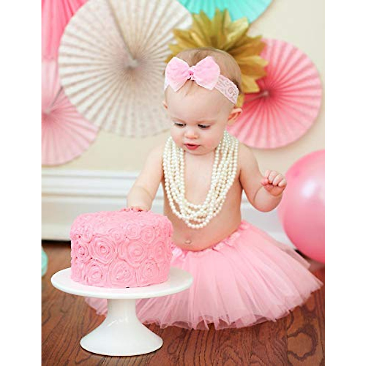 belababy Baby Girl Tutu Pink 5 Layers Dress Up Skirt, 0-24 Months, Pink