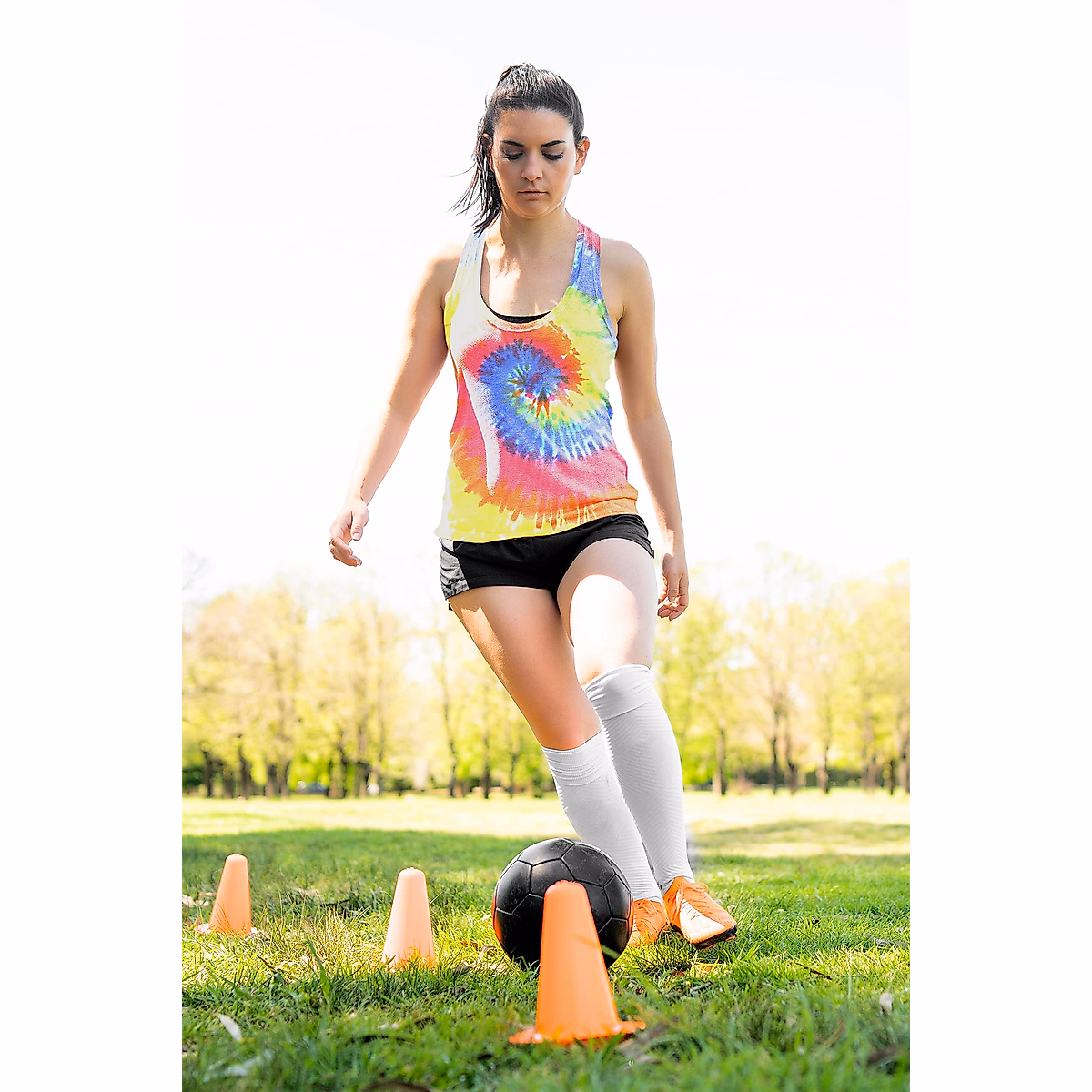 Classic Vintage Ford Bronco Enjoy The Ride Cars and Trucks Tie-Dye Racerback Tank Top, Eternity, Medium