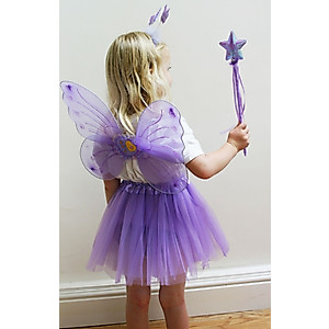 Fun Play Fairy Dressing up Costume for Girls – Butterfly Fairy Wings, Tutu, Magic Wand,Headband Costume Set for 3-8 Years