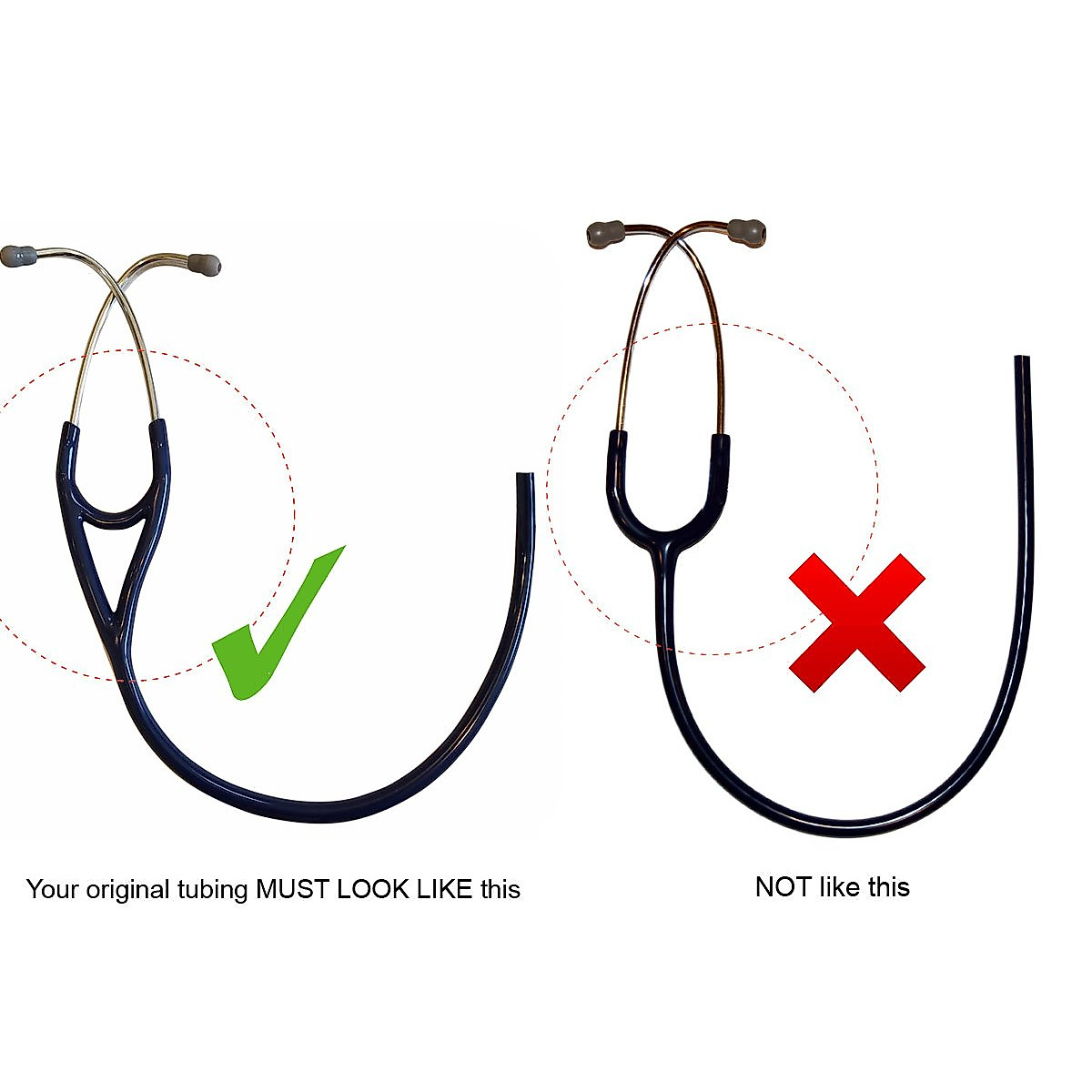 (Stethoscope Binaural) Replacement Tube by Reliance Medical fits Littmann® Cardiology III® Stethoscope - TUBING (NAVY)