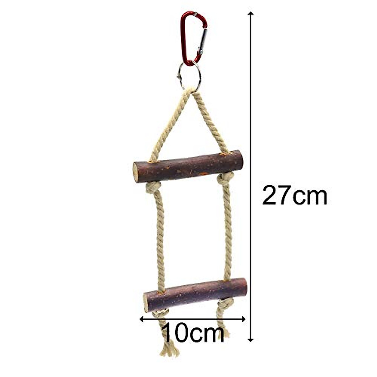 shlutesoy Pet Supplies Animals Toys Bird Climb Hanging Toy Log Standing Bar Stick Ladder Rope Pet Cage Decor Wood Color