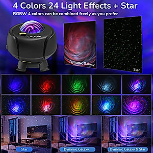 Cadrim 【Upgrade】 Star Projector, Galaxy Light Projector with Bluetooth Speaker and Remote, Night Light Projector for Adults and Kids, Largest Coverage Area, Changable Nebula and Galaxy Shapes