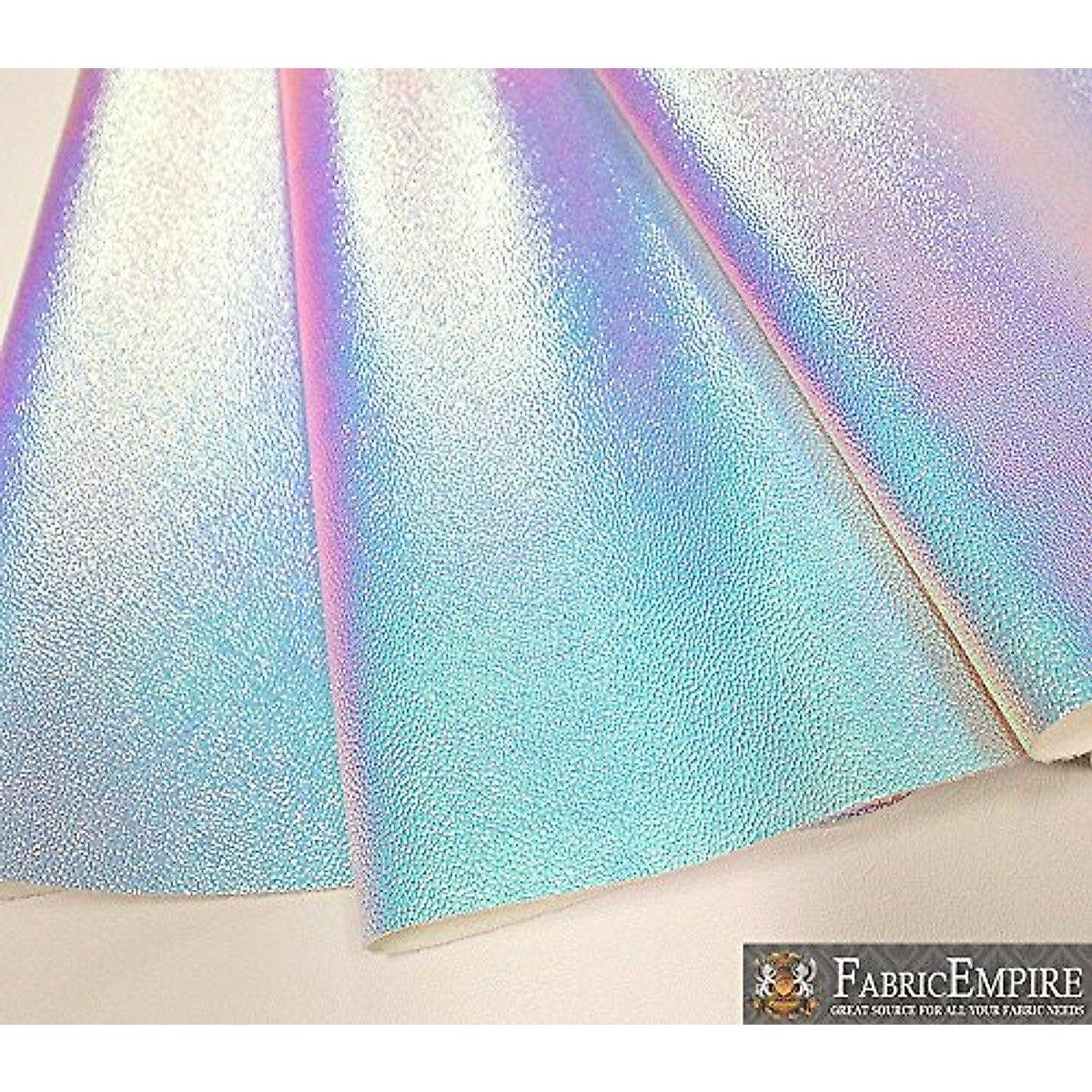 Fabric Empire Vinyl Upholstery Embossed Skin Holographic Glossy Fabric Light Blue 54" Wide Sold by The Yard