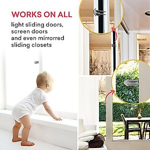 Sliding Closet Door Lock - No Drill Easy Install, 4 Pack, Clear