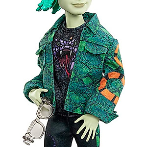 Monster High Deuce Gorgon Doll in Signature Look with Denim Snake Jacket & Accessories, Pet Mouse Perseus