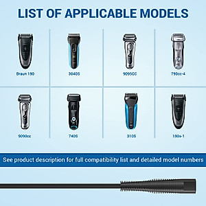 for Braun Charger, Shaver Charger 12V Power Cord for Braun Series 7 9 3 5 1, Electric Razor Shaver Adapter Power Supply Cord for Braun 3040s 340s 790cc 7865cc 9090cc 9330s 5018s 7020s 9095cc 390cc
