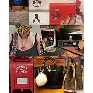 Honbay 2PCS Mini Love Heart Shaped Lock Padlock with Key for Jewelry Box, Purse, Handbag, Backpacks, Cabinet, Treasure Chest, Suitcases, Lockers, Letter Box, Diary, etc