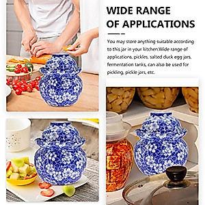 Vaguelly Ceramic Kimchi Jar Traditional Pickles Jar Pickles Storage Jar Ceramic Pickles Jar Home Storage Pot Food Storage Jar Kimchi Storage Jar Food Ceramic Canister Household Jar