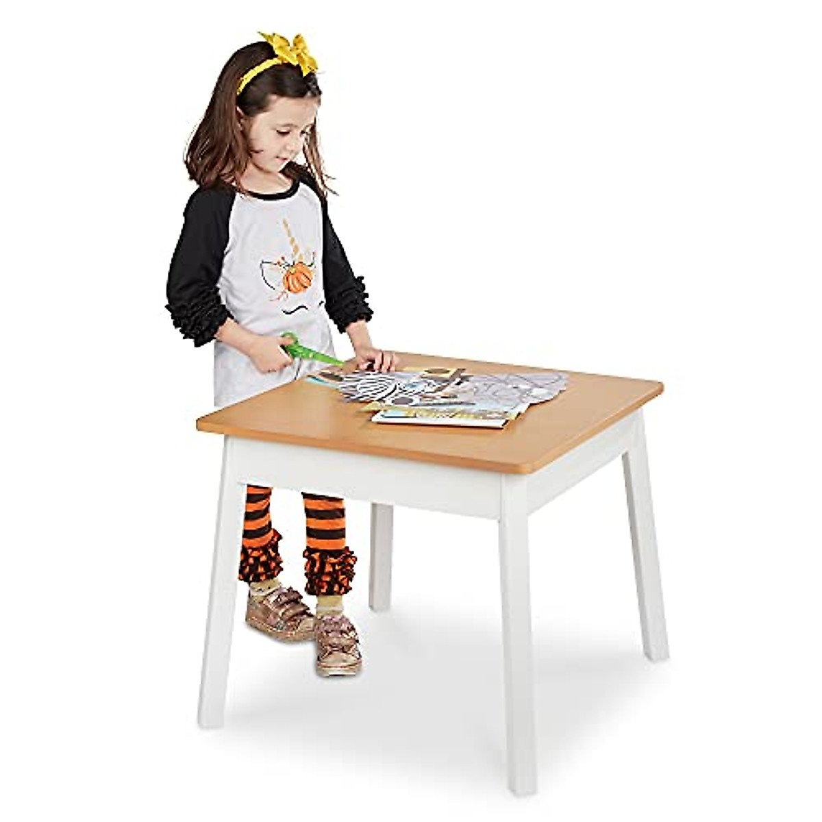 Melissa & Doug Wooden Square Table (White/Natural)