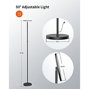OYU LED Floor Lamp, LED Torchiere Floor Lamp, Lamp That Lights Up Whole Room, Bright Floor Lamp 30W/2500LM, 3000K-6500K with Night Light Mode & Touch Control, LED Floor Lamps for Living Room, Bedroom