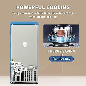 AXUTL Retro Mini Fridge Refrigerator with Freezer Bedroom Dorm Blue 3.5 Cu.ft Compact Small for RV Apartment 2-Door Design
