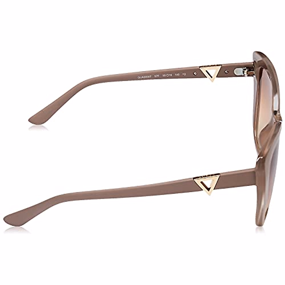 GUESS Women's Retro Inspired Cat Eye Sunglasses, Shiny Beige, 55mm