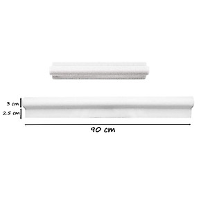 BAZERGA Under Door Draft Stopper One Sided Weather Stripping Door Seal Strip with Hook and Loop Self Adhesive Tape Noise Draft Blocker Dust and Sound Proof Energy Saving Door Stopper 35.4" (White)